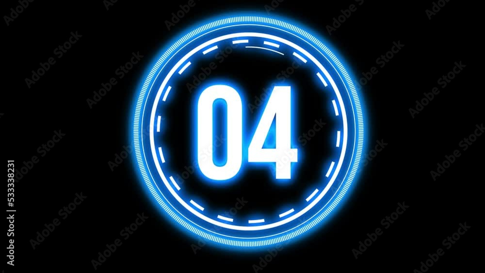 Ten seconds Countdown Timer 4K Animation in futuristic style with ...