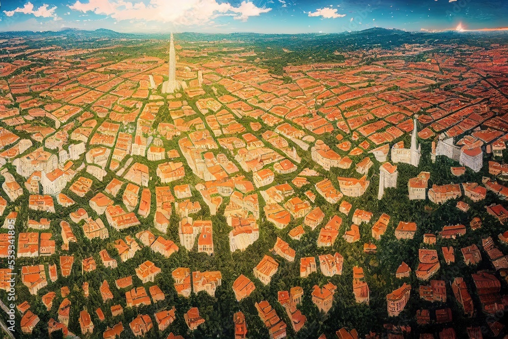 Lenuci Horseshoe Green zone of Zagreb historic city center aerial view ...