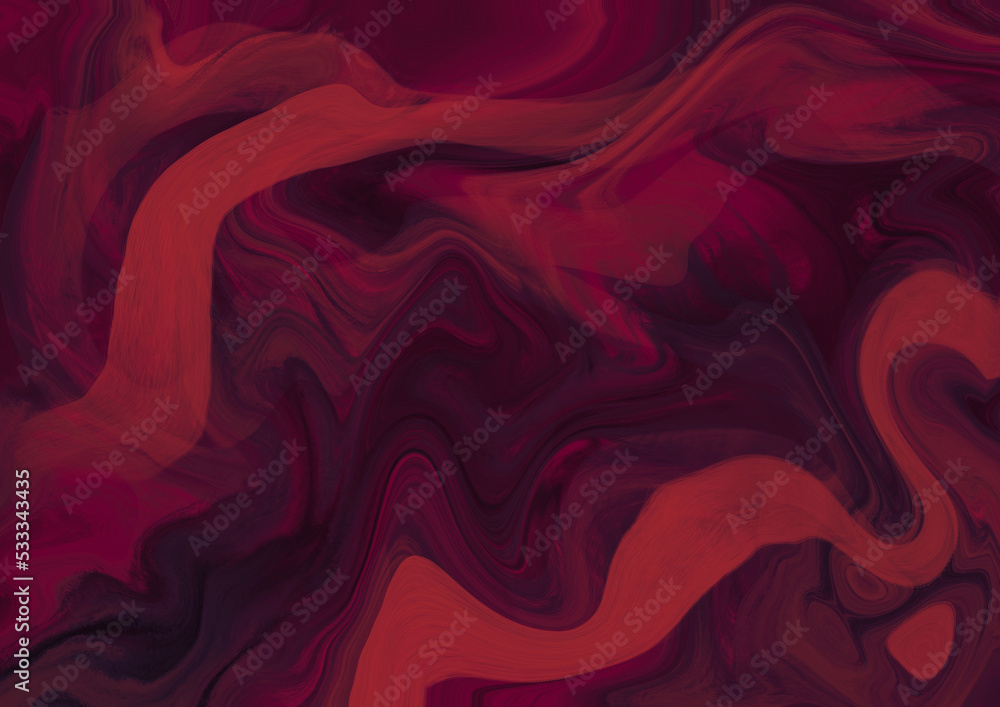 Christmas theme Red Maroon Marble Painting Illustration. Wavy fluid ...
