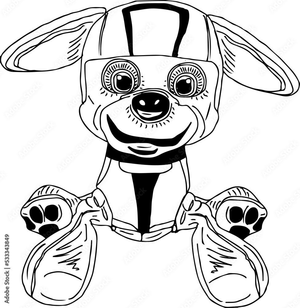 Dog mascot logo, Dog logo sketch drawing, dog mascot outline vector ...