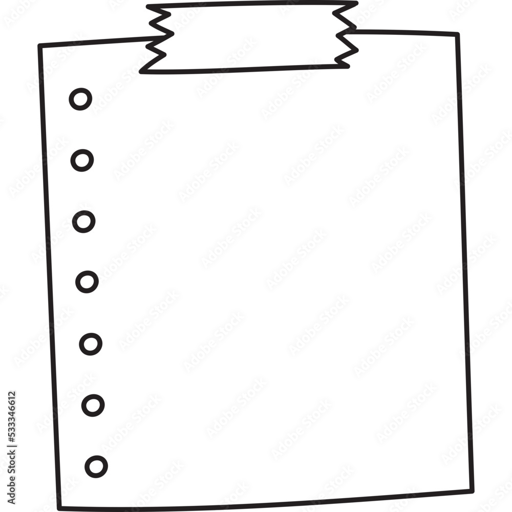 blank sticky note text box vector doodle clipart Stock Vector | Adobe Stock
