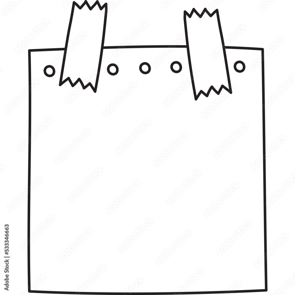 blank sticky note text box vector doodle clipart Stock Vector | Adobe Stock