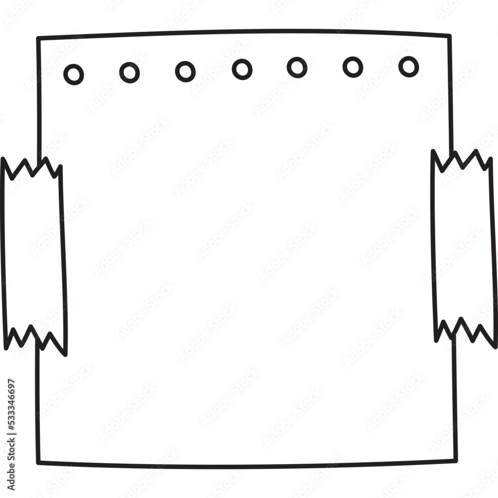 office sticky note text box vector doodle clipart Stock Vector | Adobe ...