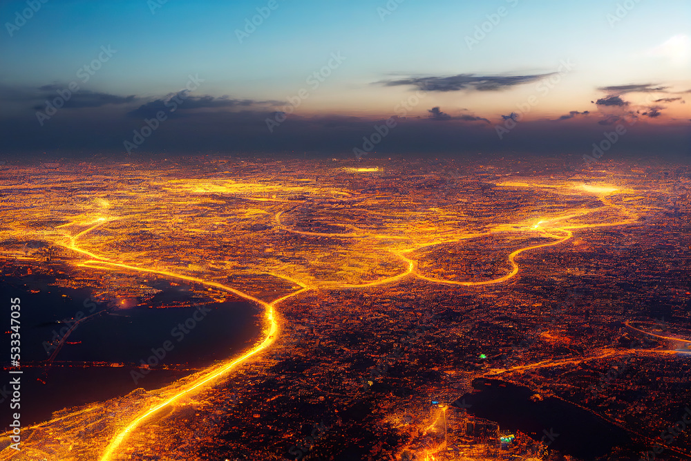 Bangalore India 24th March 2022 An aerial shot of Bangalore city with ...