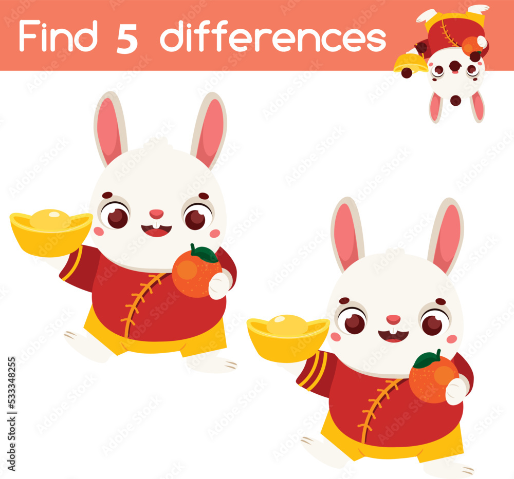 Find the differences educational children game. Kids activity with ...