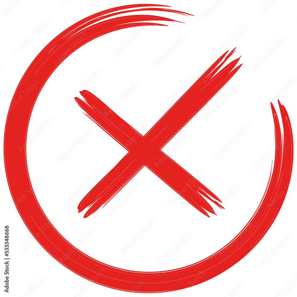 wrong mark symbol grunge and hand drawn illustration Stock Illustration ...