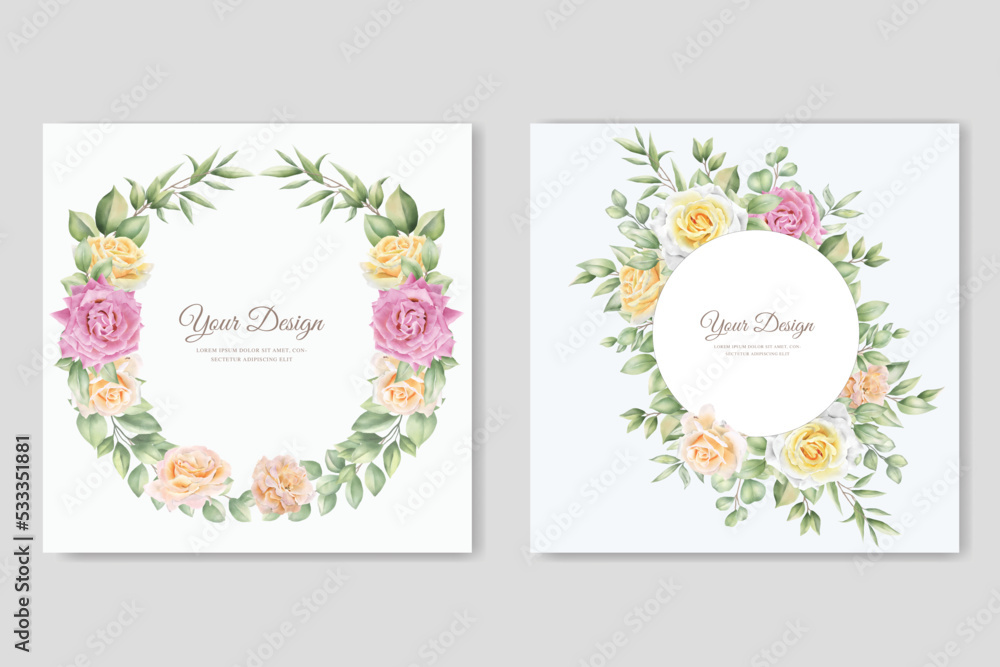 yellow rose border and frame background design card Stock Vector ...