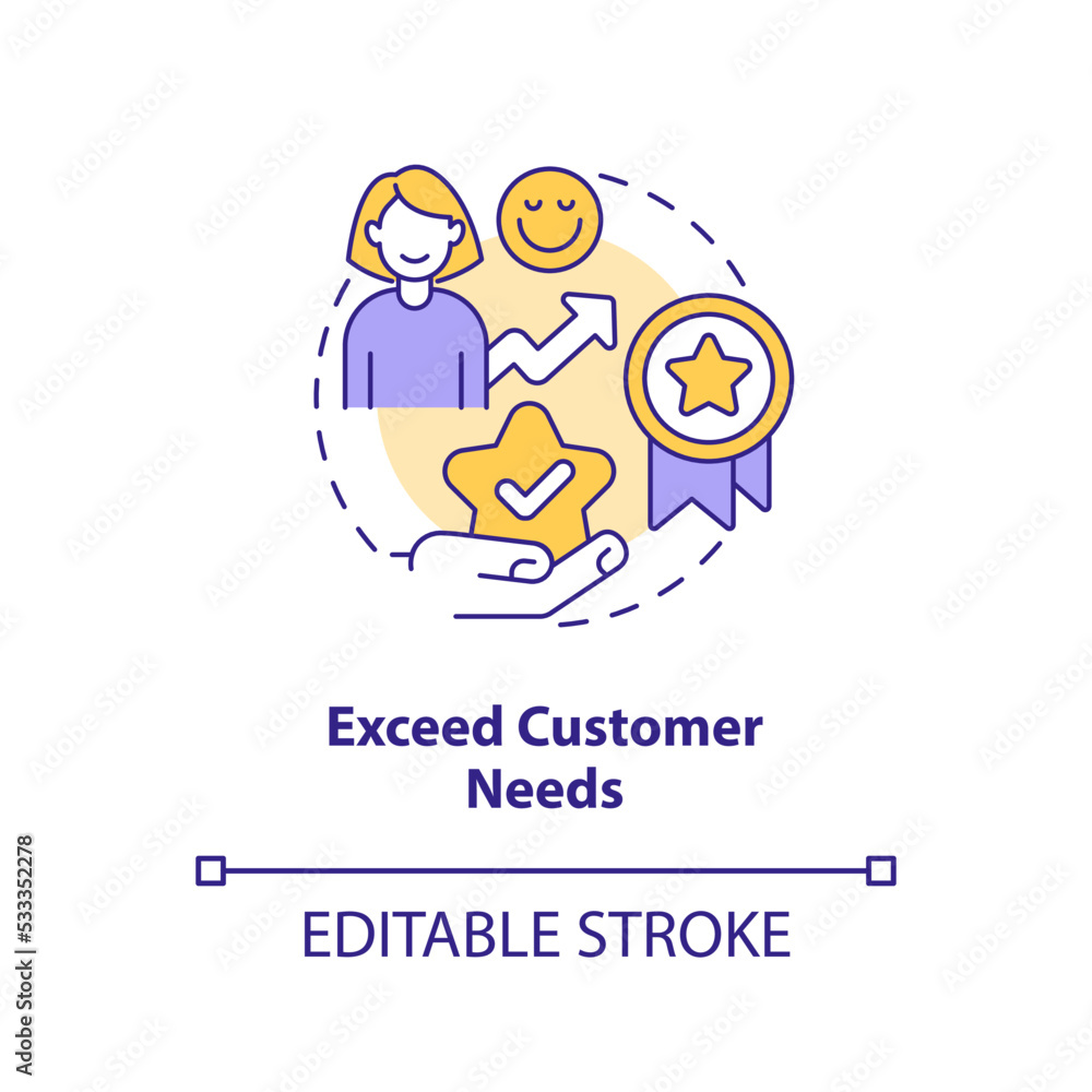 Exceed customer needs concept icon. Customer service tip for ...