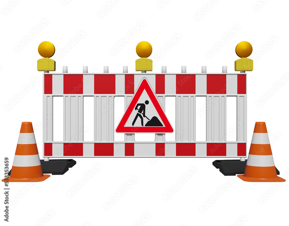 Baustellenschild Absperrung Stock Illustration | Adobe Stock