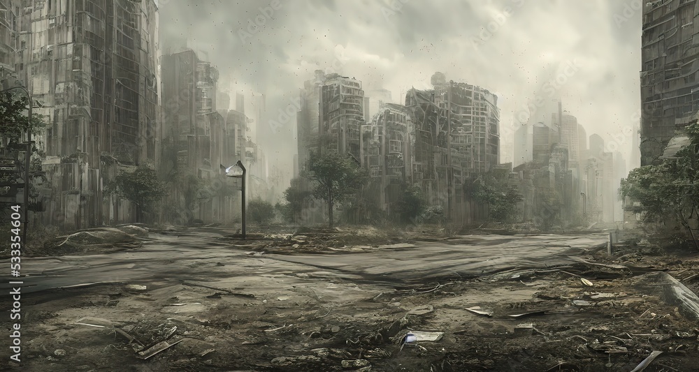 After the third world war, aftermath, inspiration, concept art Stock ...