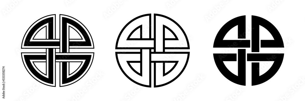 Black And White Celtic Shield Knot