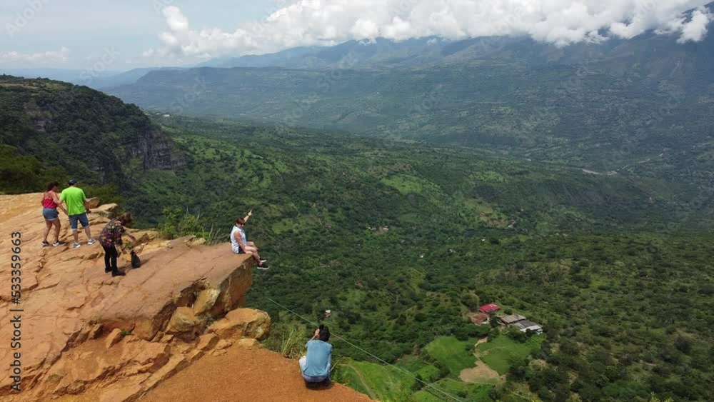 Colombia August 2022 Drone aerial view of Mirador Salto del Mico ...