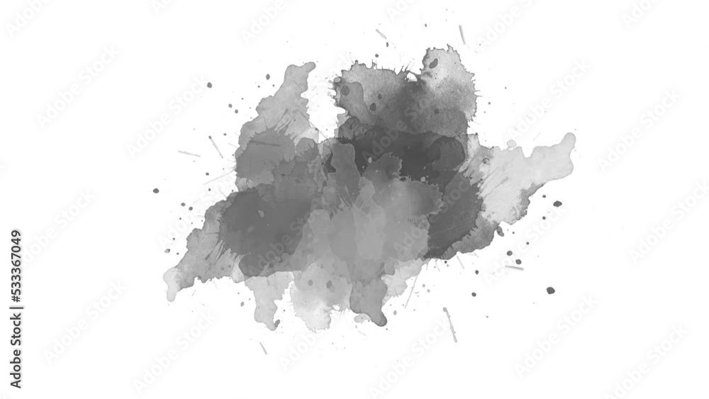 Ink brush stroke transition. Ink splash. Abstract ink brush blot, splat ...