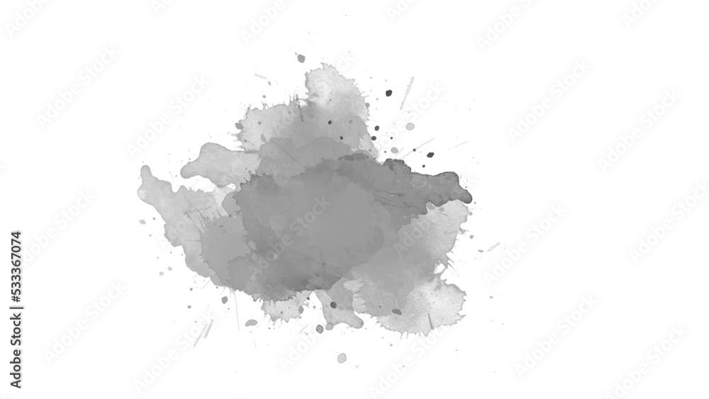 Ink brush stroke transition. Ink splash. Abstract ink brush blot, splat ...