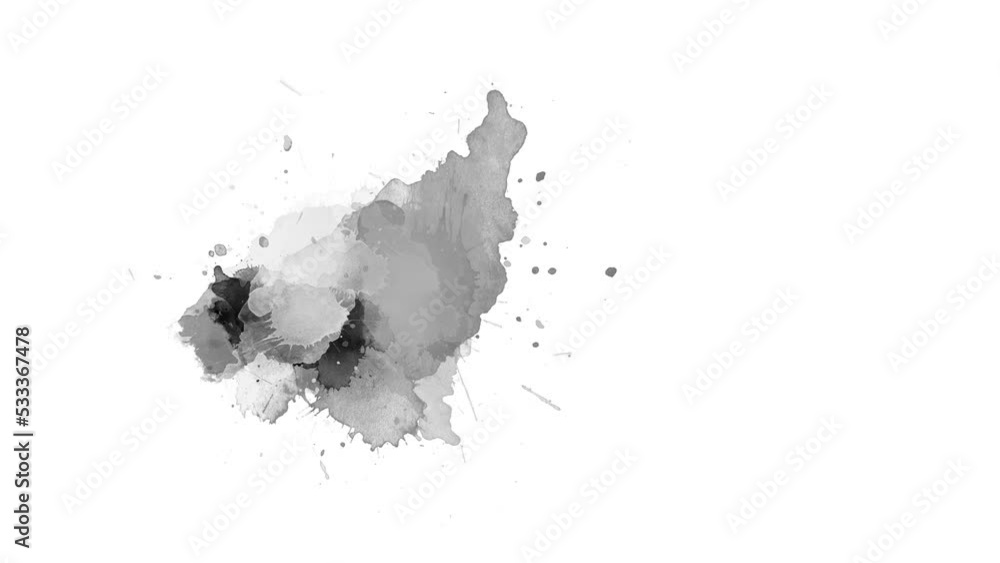 Ink brush stroke transition. Ink splash. Abstract ink brush blot, splat ...