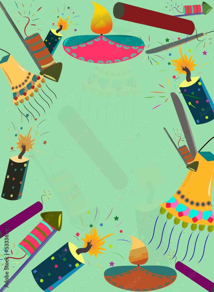 Frame or border design of honey yellow lantern or aakash kandil ...