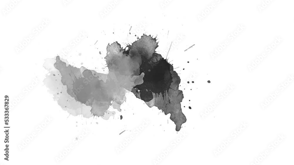 Ink brush stroke transition. Ink splash. Abstract ink brush blot, splat ...