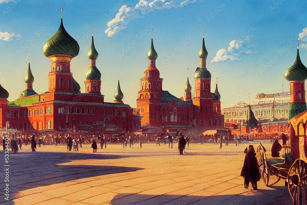 cartoon drawing Kazan Tatarstan Russia 2 The street of the ancient ...