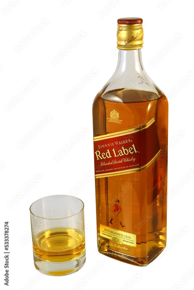 Johnnie Walker whisky bottle. Johnnie Walker is the most widely ...