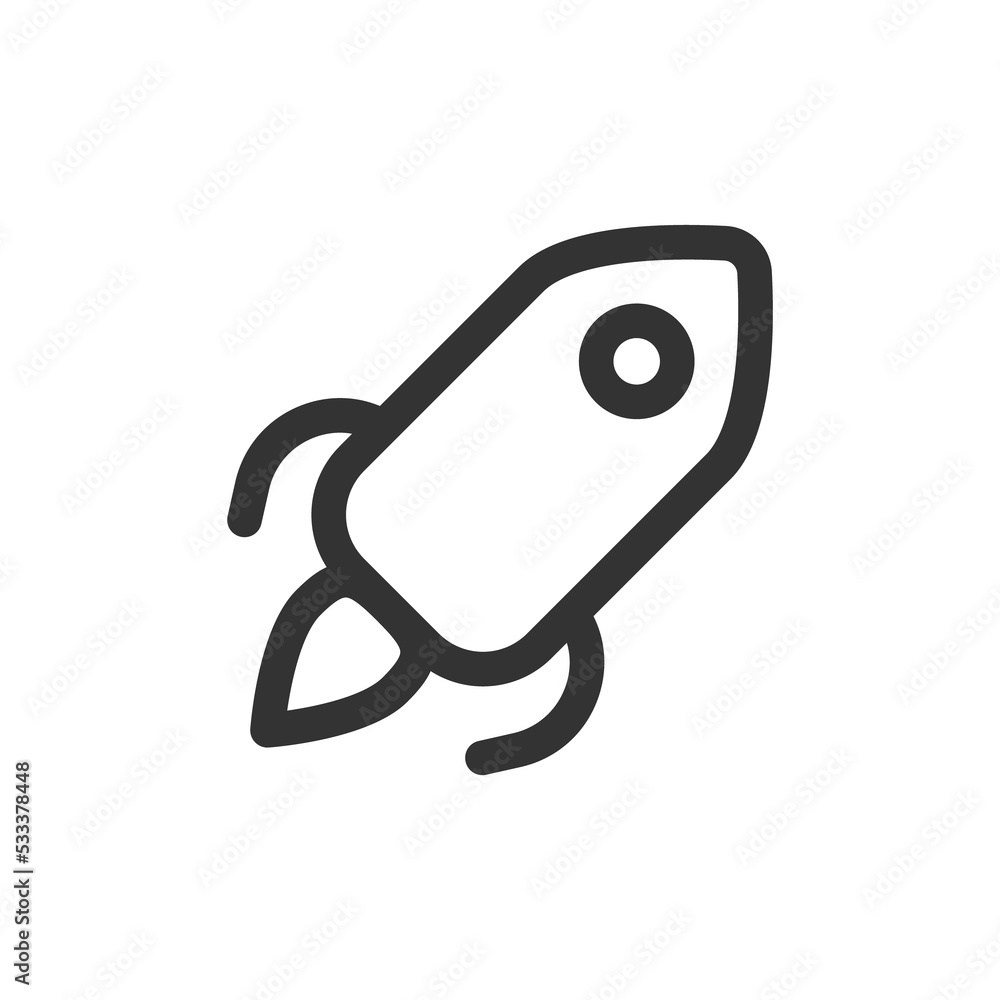 Rocket icon. Future space ship line symbol. Launch and start sign ...