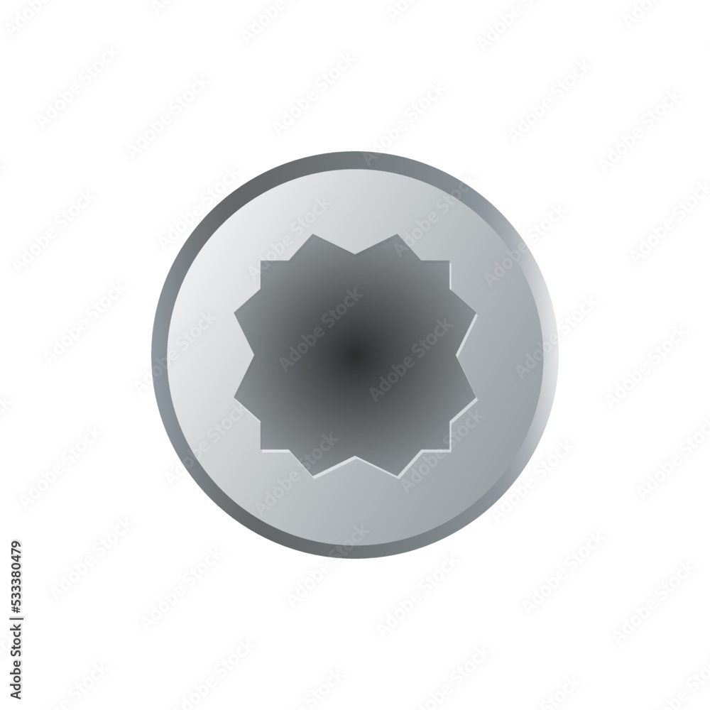 Realistic allen bolt head isolated on white background. Construction ...