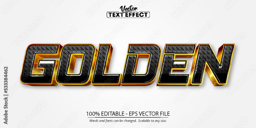 Gold text effect, editable shiny golden text style Stock Vector | Adobe ...