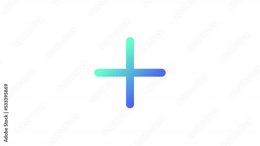 Animated plus gradient ui icon. Add file. Paste information. Seamless ...