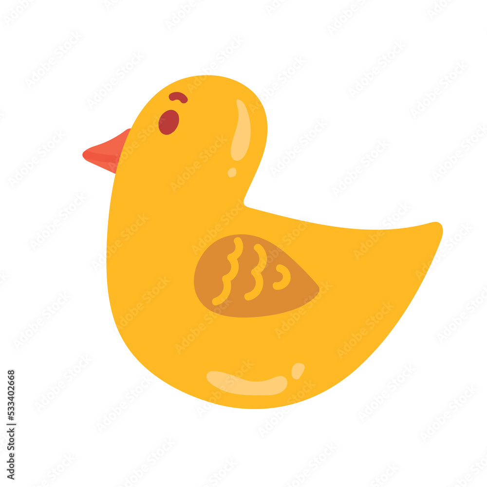 Rubber Duck Ducky Bath Toy Flat Vector Color Icon For Apps And