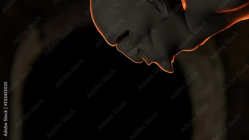 Vampire goes down and gets ready to bite 3D 4K animation. Classic ...