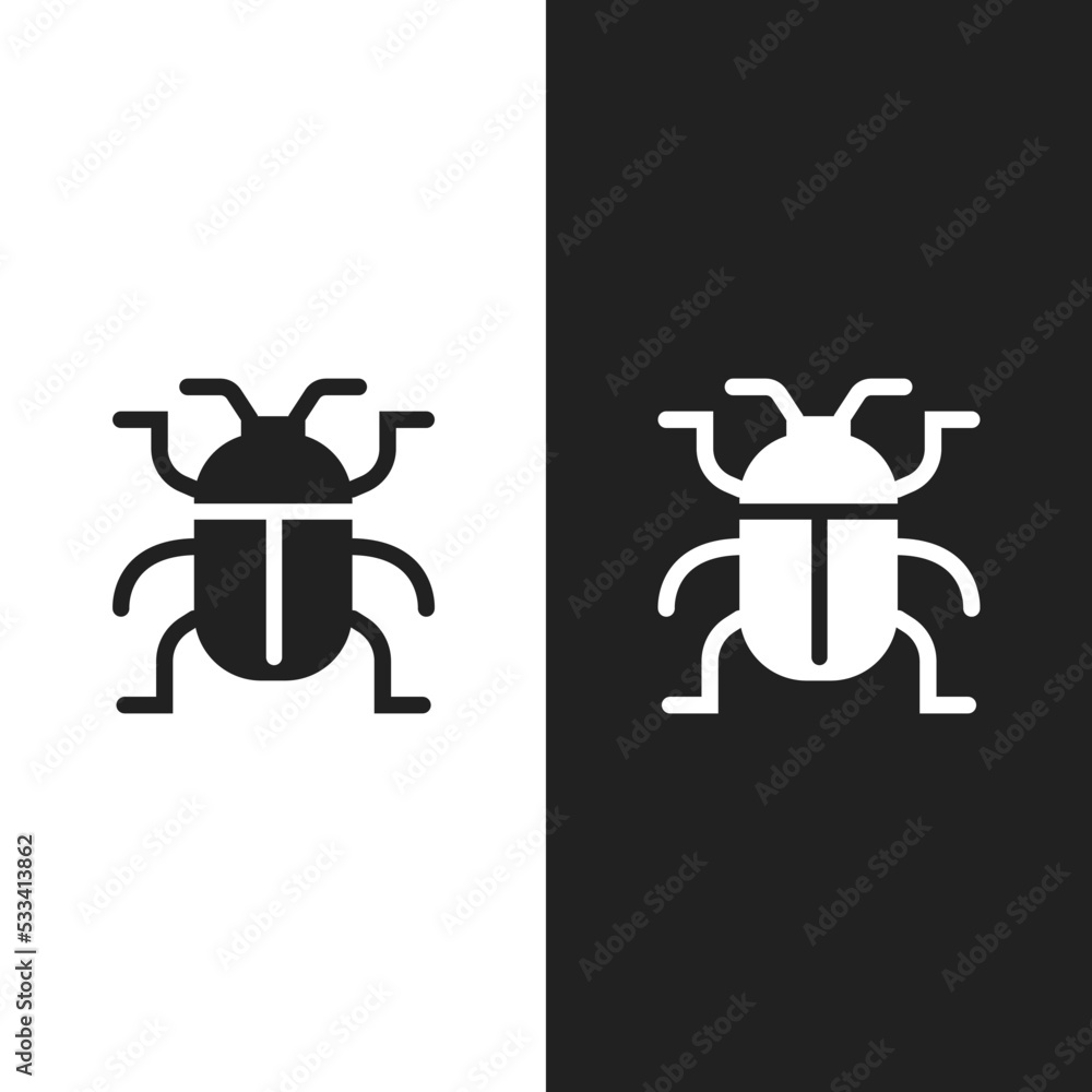 Insect and pest black-and-white icon. Beetle Icon, Black Beetle Icon ...