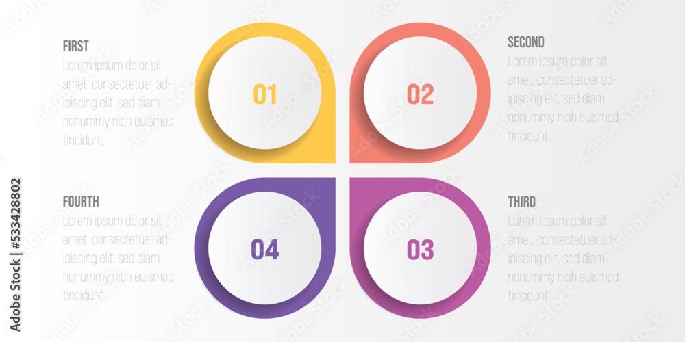 4 steps process modern infographic diagram Stock Vector | Adobe Stock