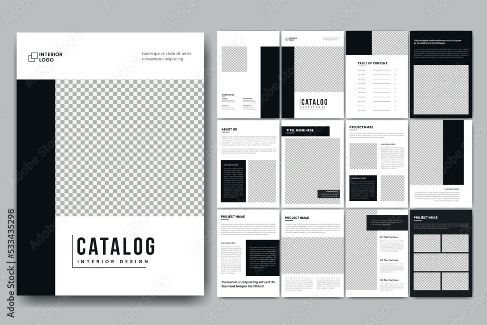 Black and white Architecture Interior Portfolio template or Product ...