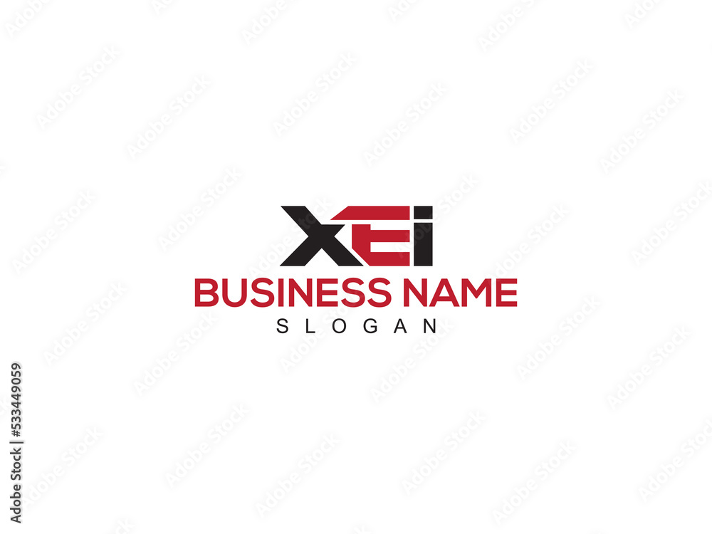 Professional Three Letter XEI x e i Logo Icon Vector Art With White ...