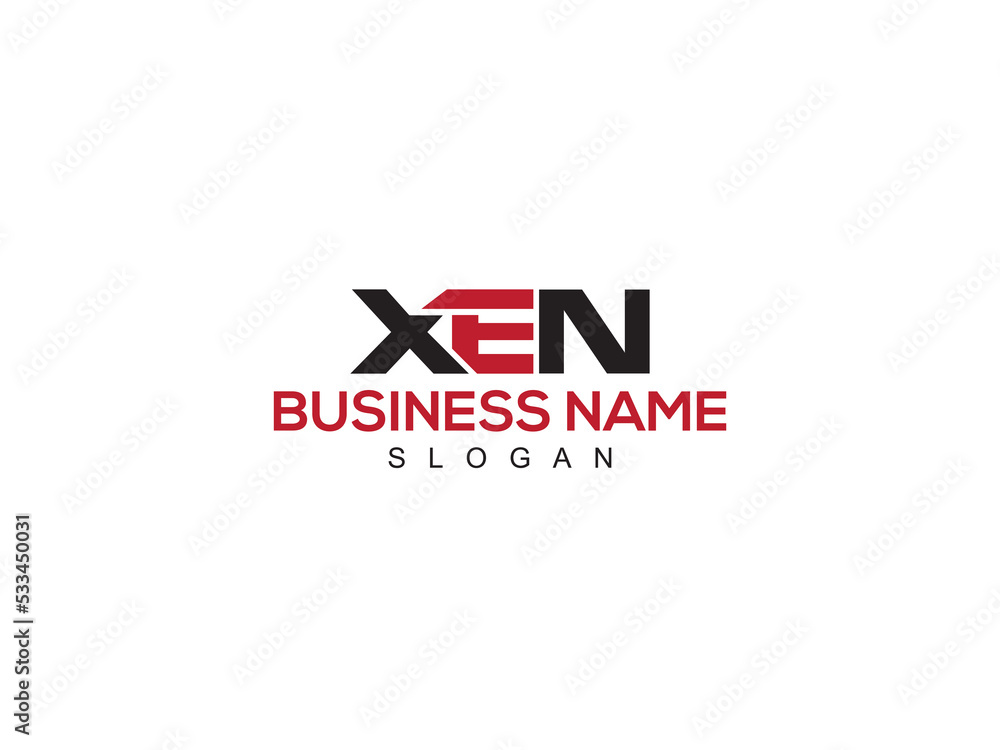 Professional Three Letter XEN x e n Logo Icon Vector Art With White ...