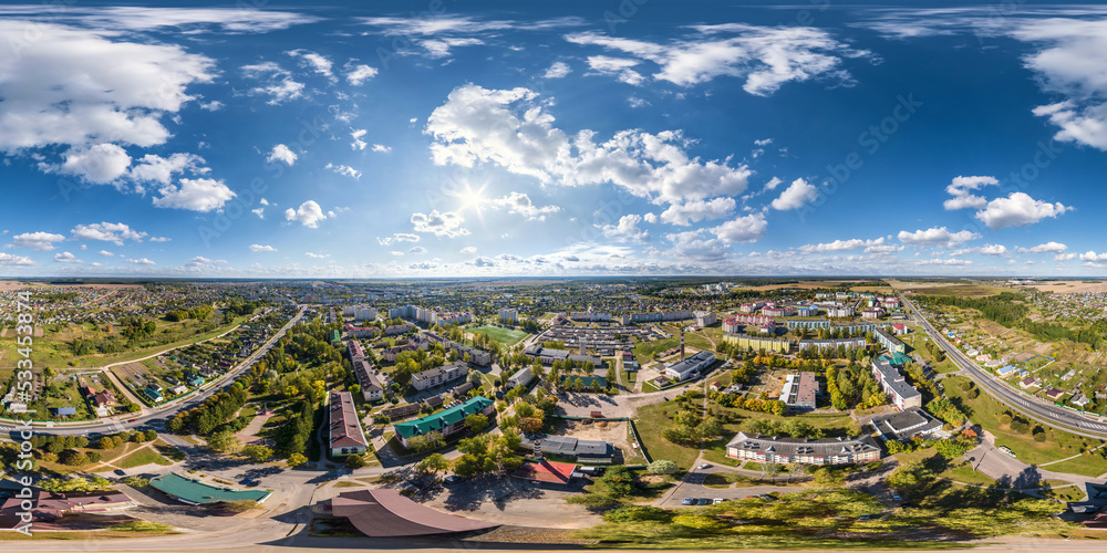 aerial full seamless spherical 360 hdri panorama view above great ...