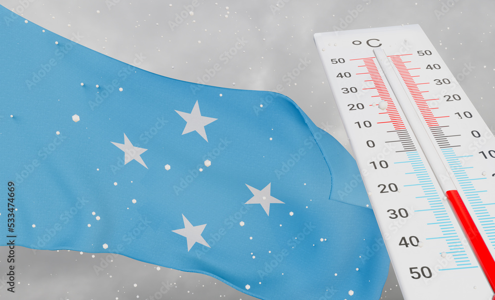 Winter in Micronesia with severe cold, negative temperature, Cold ...