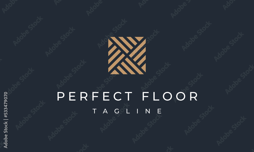Wooden Parquet Floor Logo Design Stock Vector | Adobe Stock