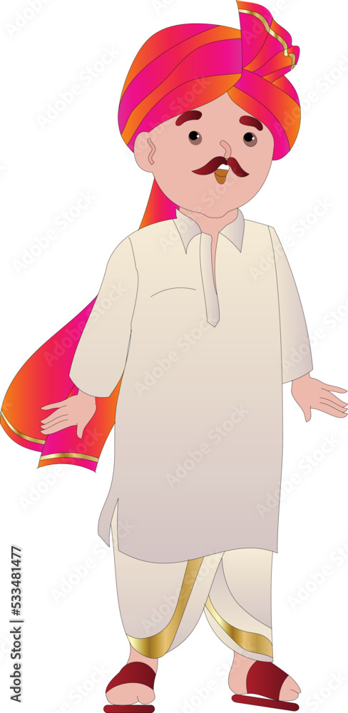 young Handsome man in Indian Traditional Maharashtrian attire, dhoti ...