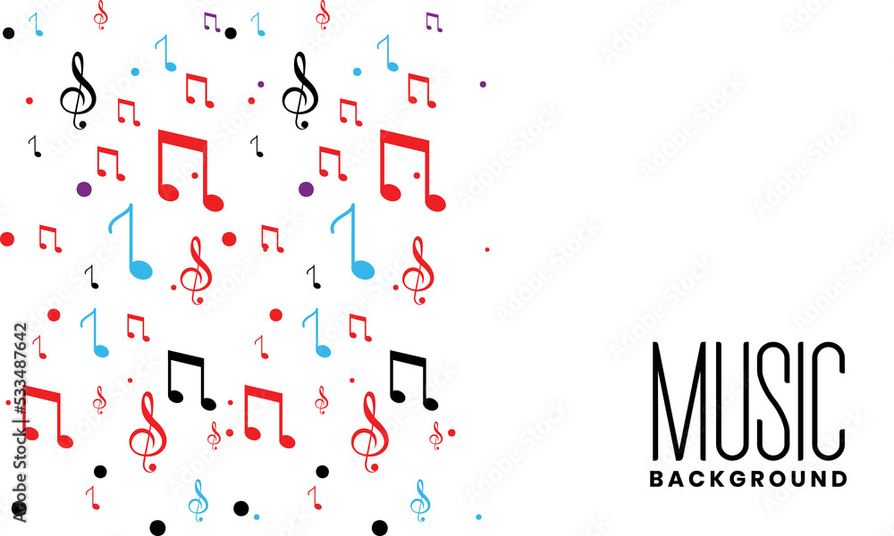 colorful music notes wallpaper vector. music notes wallpaper background ...