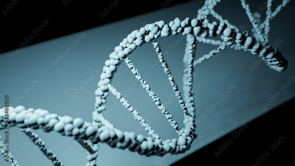 DNA Deoxyribonucleic acid, structure of double helix molecule ...