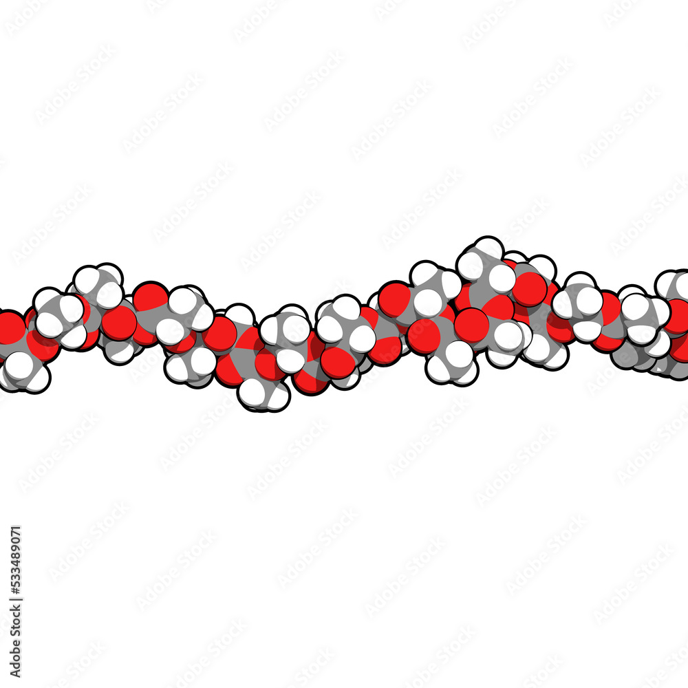 Polylactic acid (PLA, polylactide) bioplastic, chemical structure ...