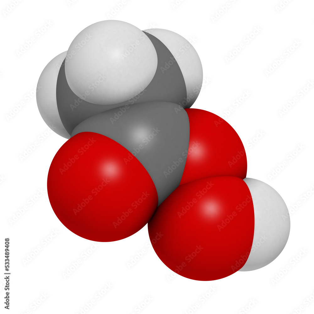 Peracetic acid (peroxyacetic acid, paa) disinfectant molecule. Organic ...