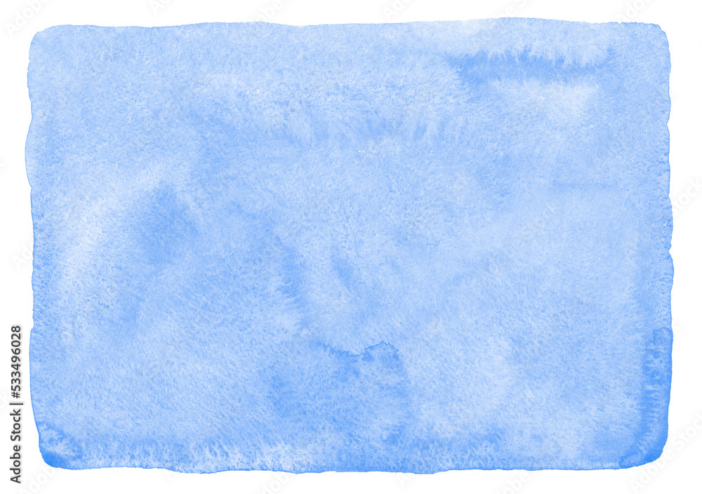 Light blue watercolor rectangle background with artistic uneven edge ...