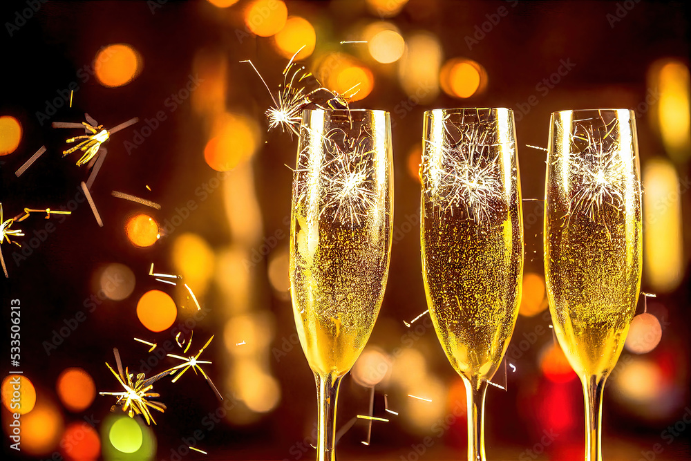 Silvester - new years eve - AI Digital - Illustration Stock ...