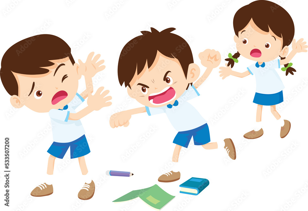 angry boy hitting him friend.Little angry boy shouting and hitting ...