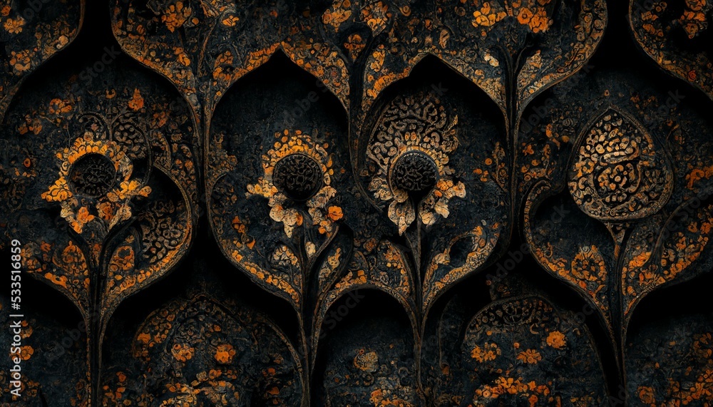 Dark and worn persian eastern wallpaper texture design Stock ...