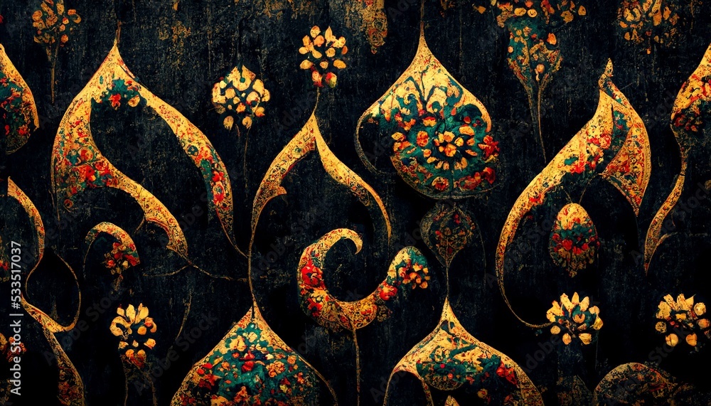 Dark iranian eastern wallpaper texture design Stock Illustration ...