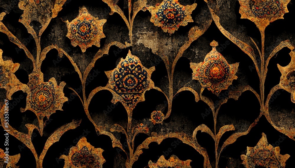 Dark arabesque eastern wallpaper texture design Stock Illustration ...