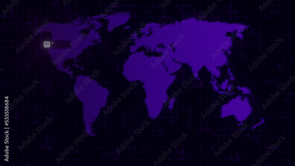 Purple animation. Motion. Bright graph showing population growth on our ...