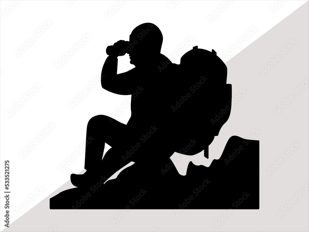 Vetor de Hike Girl SVG File, Female Hiker Svg, Hiking Svg, Forest ...